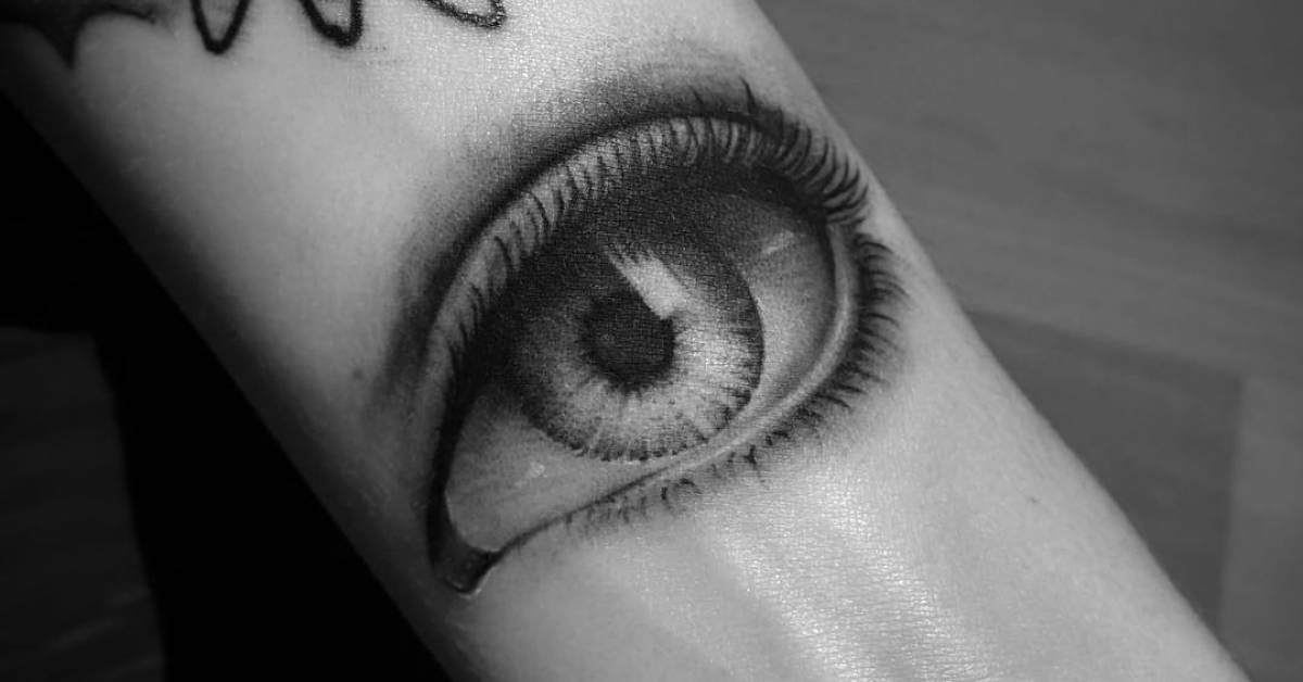 Eye tattoo on Sammy WIlk's inner forearm.