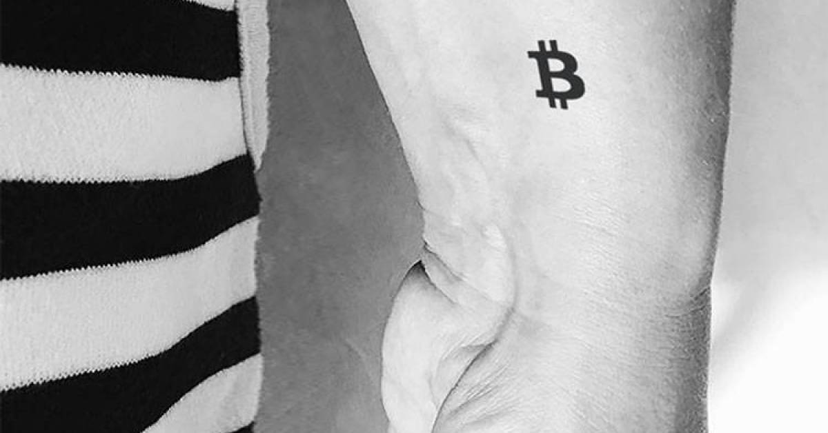 Bitcoin symbol temporary tattoo, get it here