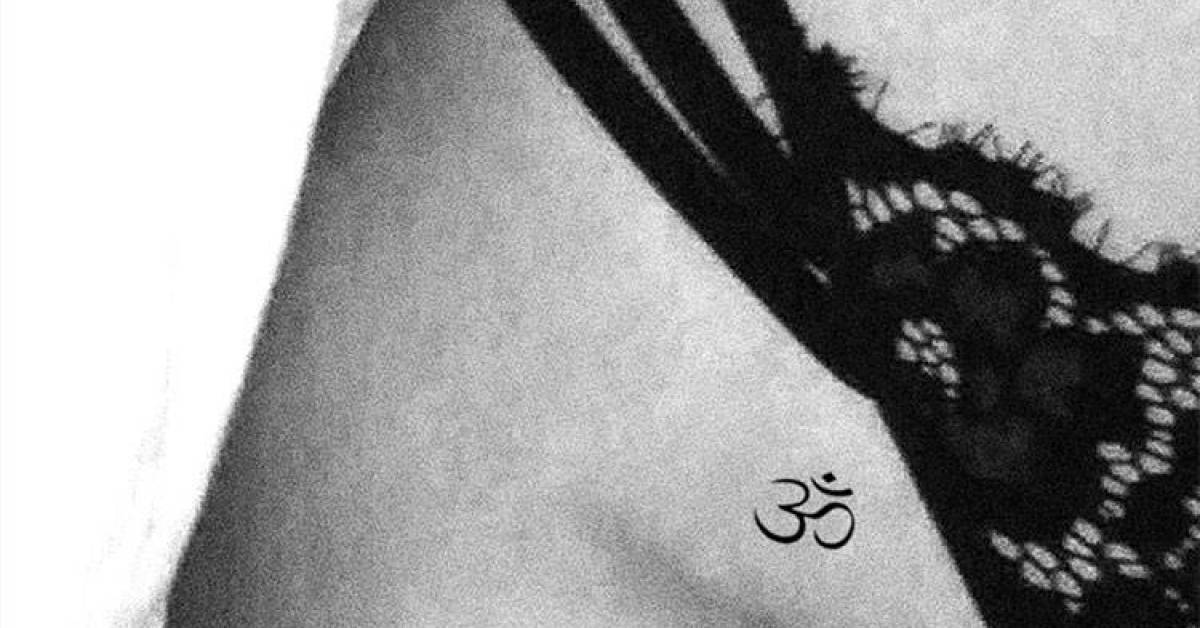 Fine line Om temporary tattoo, get it here