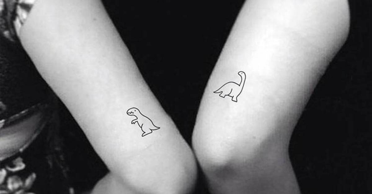 Minimalist T-Rex & brontosaurus temporary tattoos, get