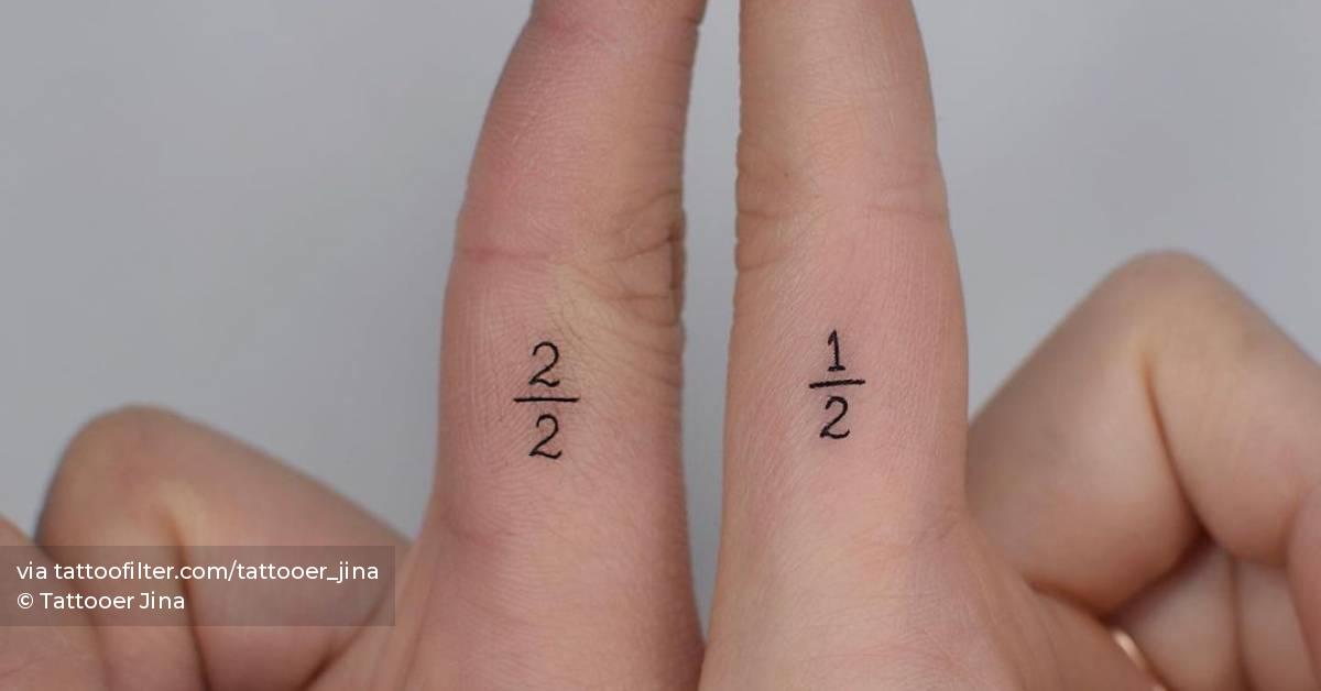 Twin sisters matching tattoos on the finger