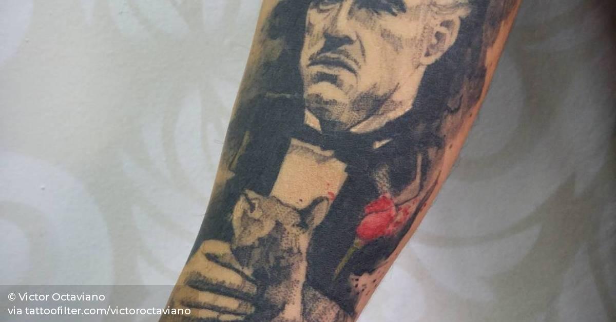 Watercolor style Godfather's Vito Corleone portrait