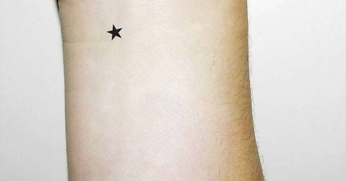 Small black star temporary tattoo, get it here