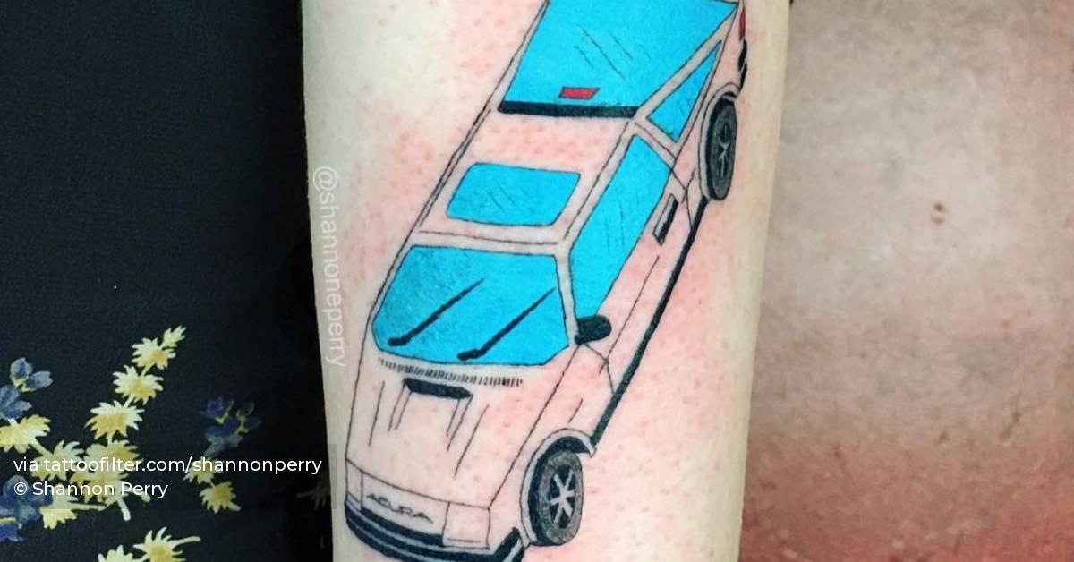 87 acura integra tattoo on the upper arm