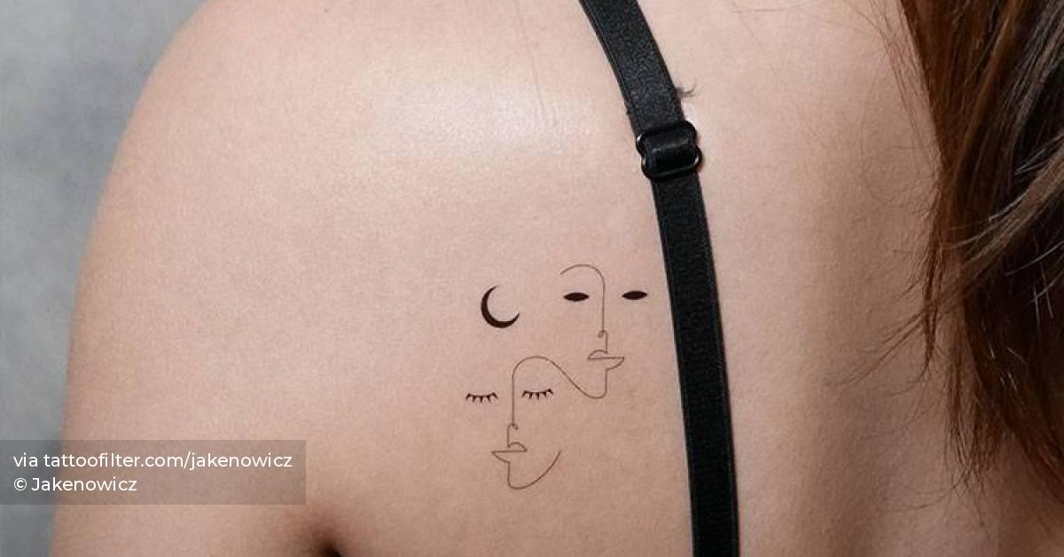 Small fine line Divine Balance temporary tattoo