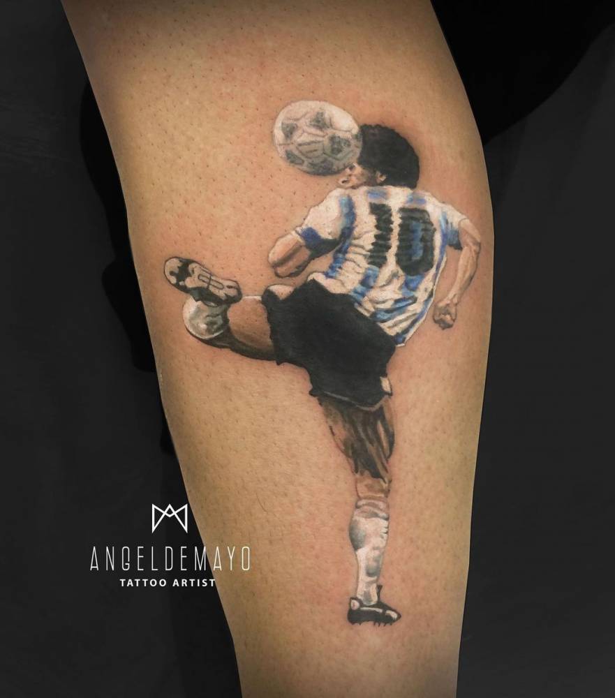Realistic Diego Maradona Tattoo