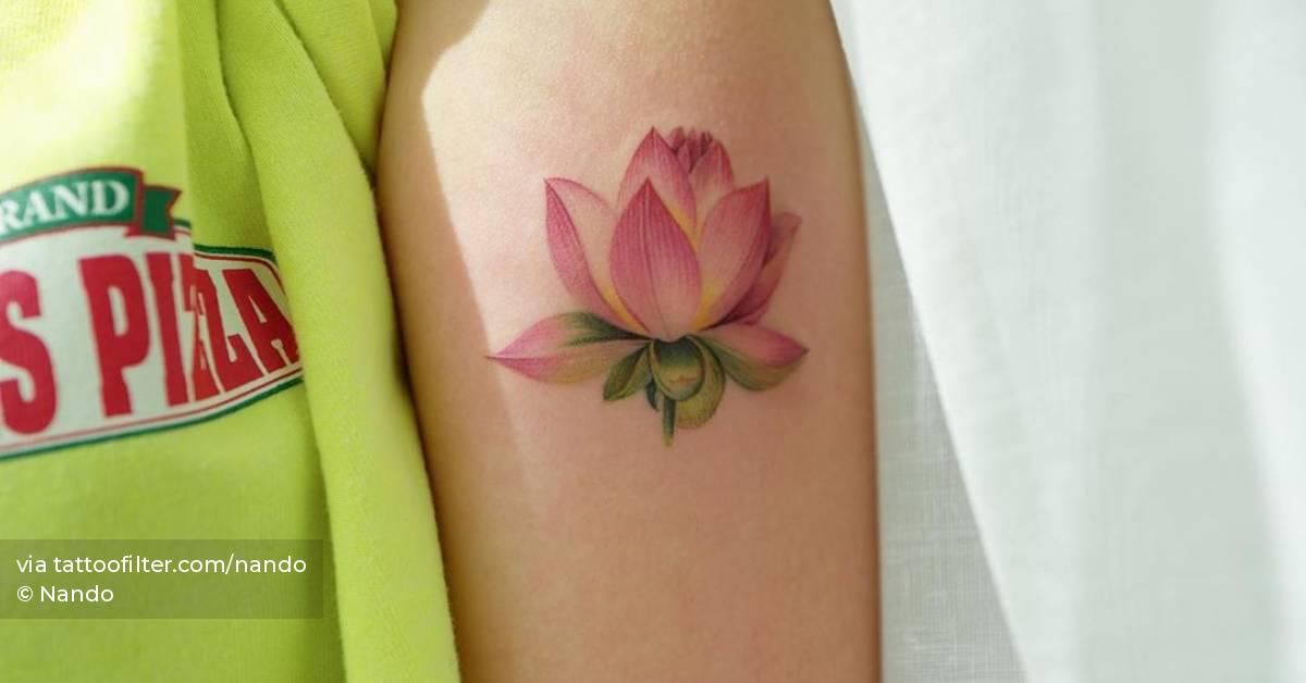 Colorful micro-realist lotus flower