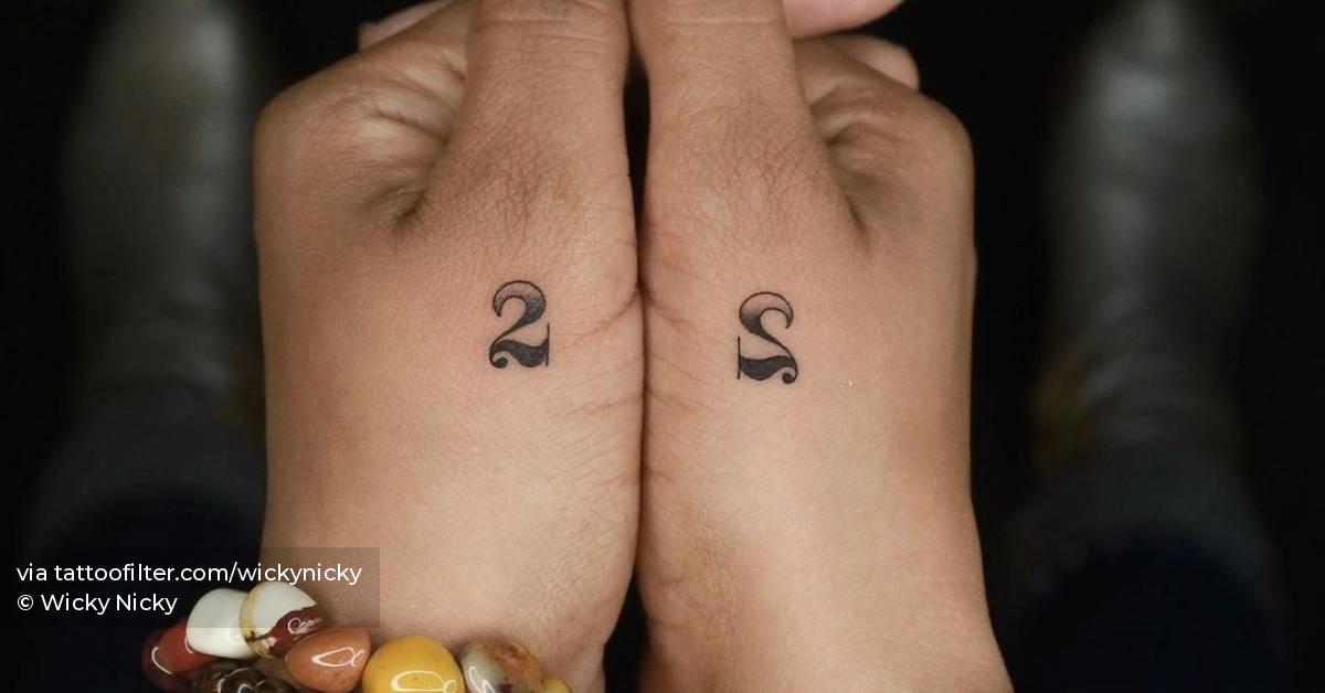 Individual matching number "22" tattooed on Kamilah