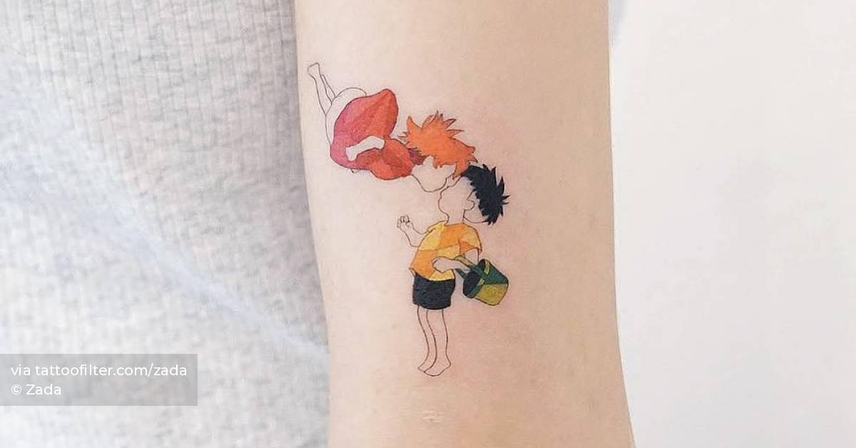 Ponyo on the Cliff tattoo on the tricep.