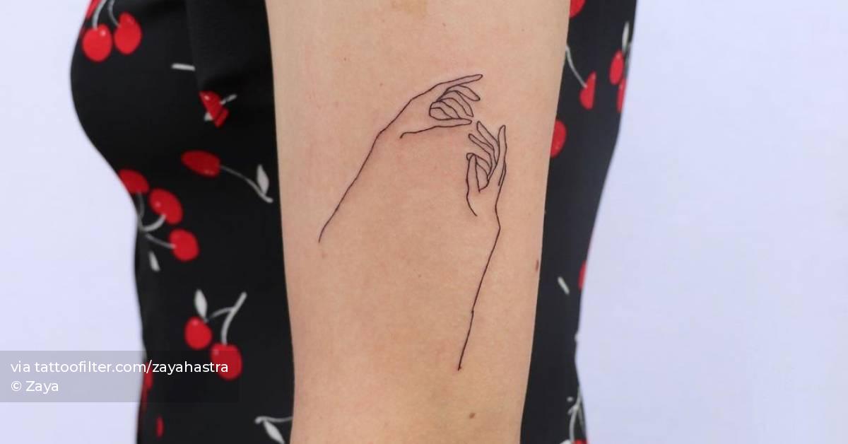 Minimalist hands tattoo - original artwork by Frederic