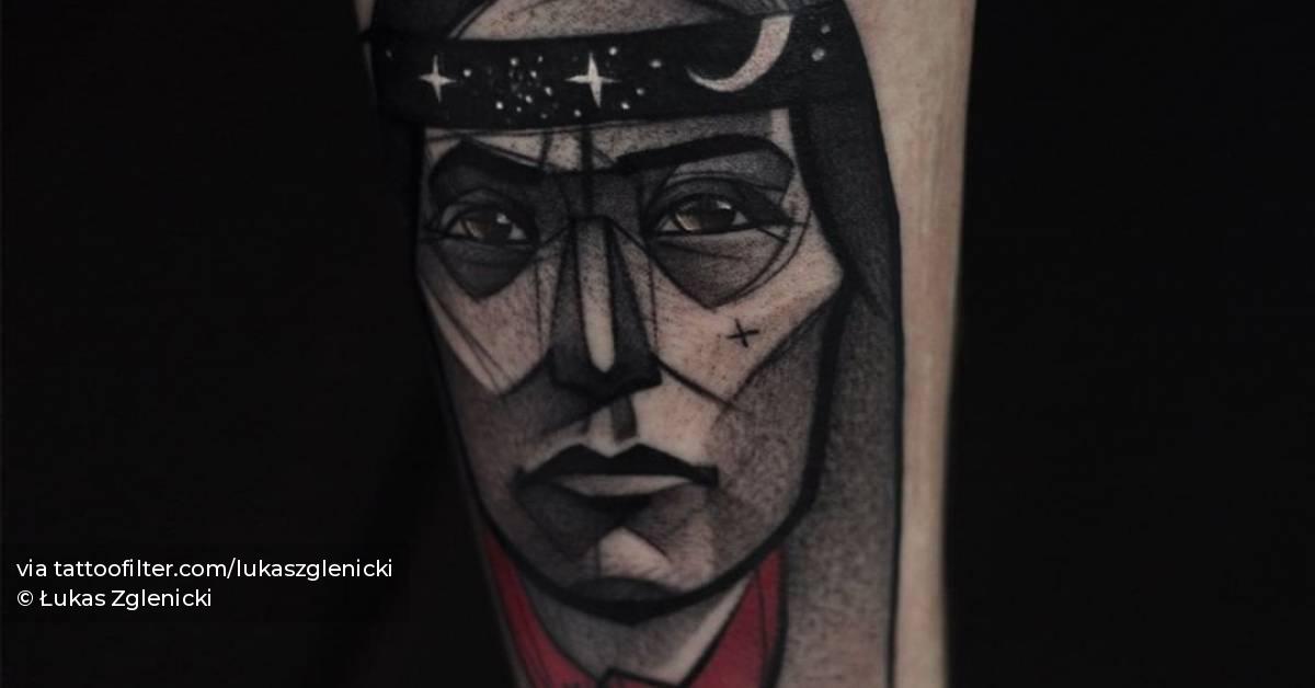 Sketch work native american chief tattoo on the inner