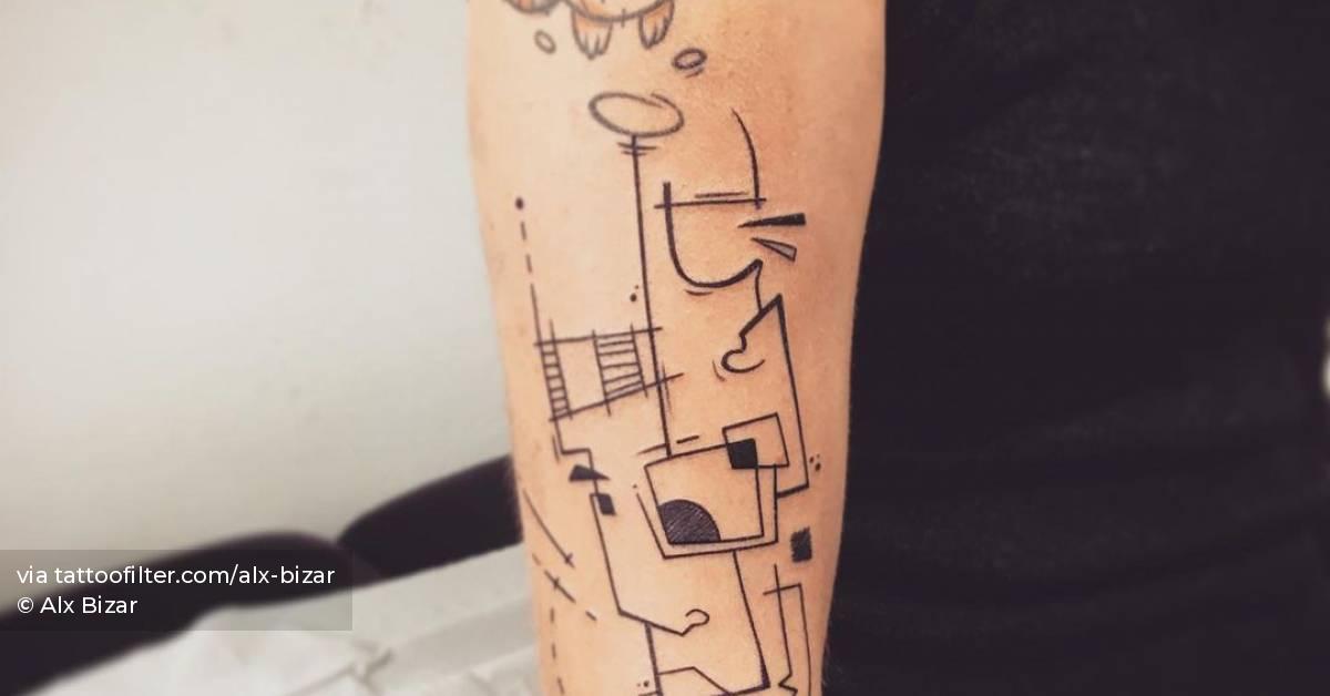 Abstract tattoo on the arm.