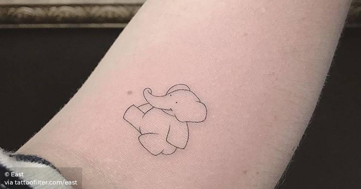 Fine line elephant tattoo on the inner forearm.