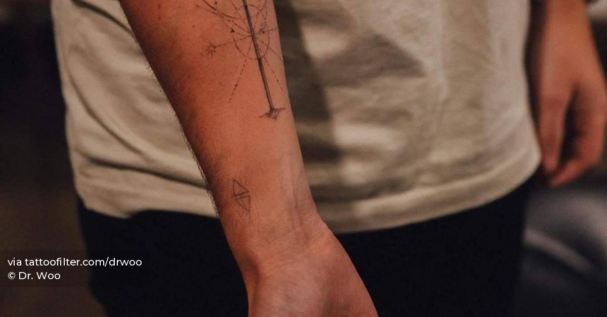 Single Needle Palm Tree Tattoo On Kygos Inner Forearm