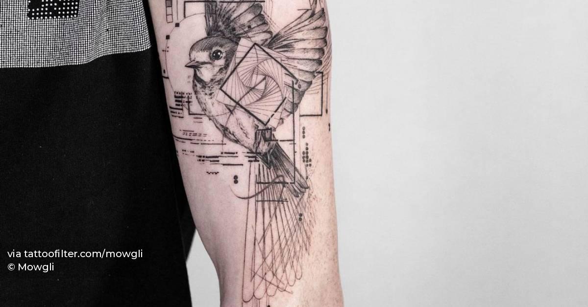 Graphic tattoo - ‘Decaying into Rebirth’ by Mowgli.