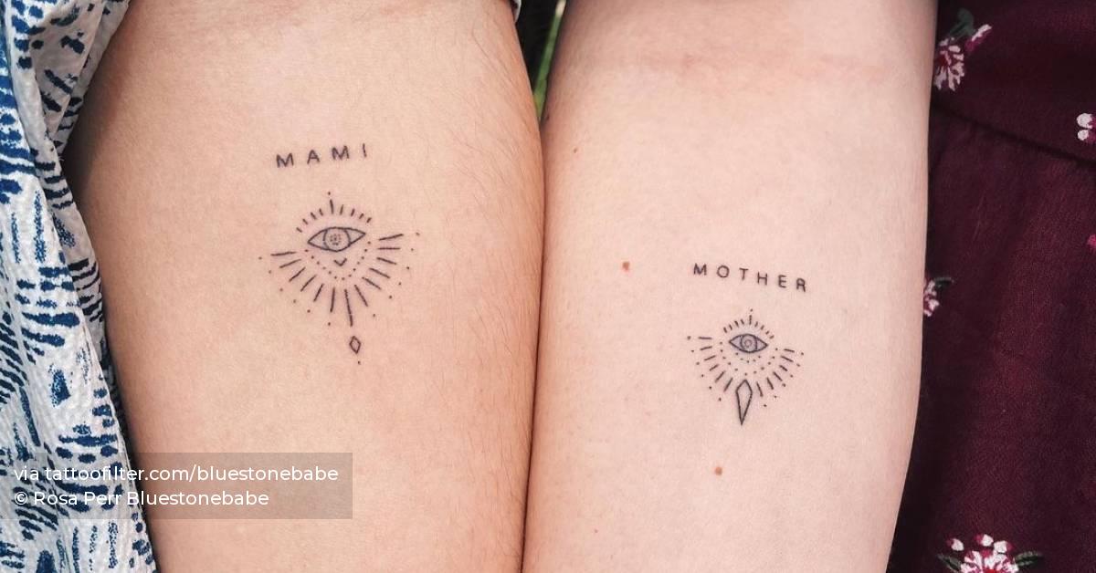 Matching ornamental eye and tattoo for couple.