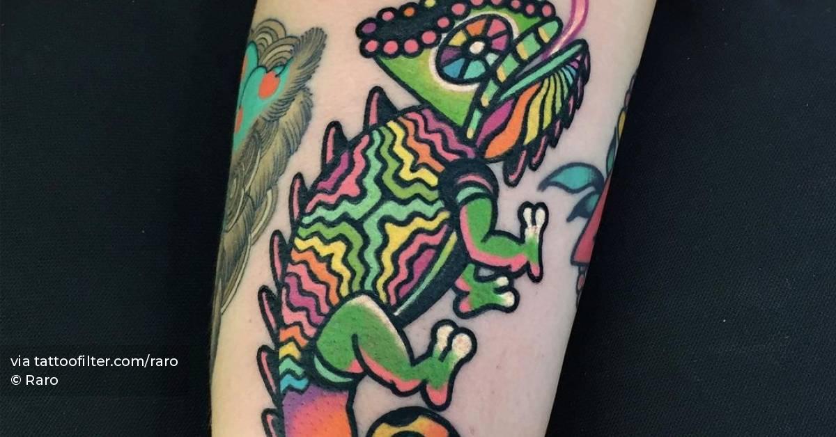 Traditional Chameleon Tattoo