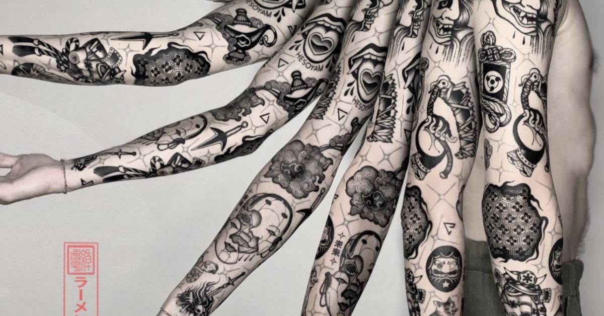 Neo Japanese tattoo sleeve.