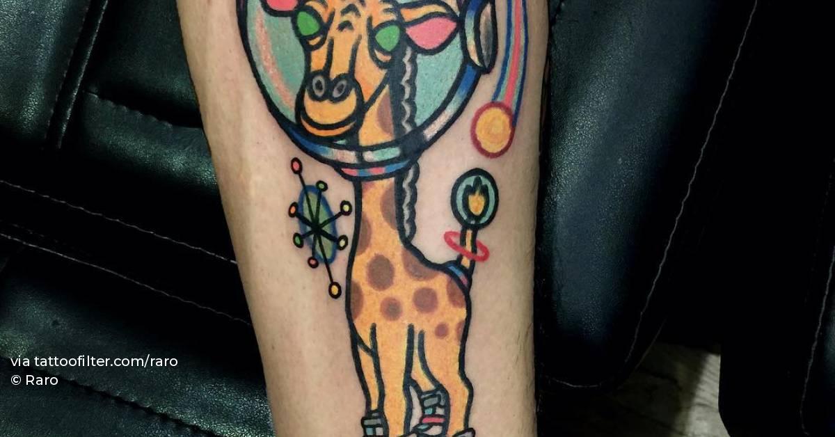 Azteken Giraffe Tattoo GEOMETRIC 3er Set BLUSH PINK & Grau Kunstdrucke
