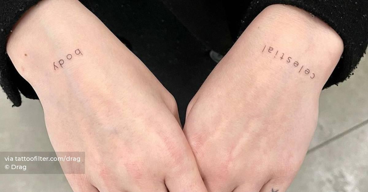 "Celestial body" individual matching tattoo on Dove