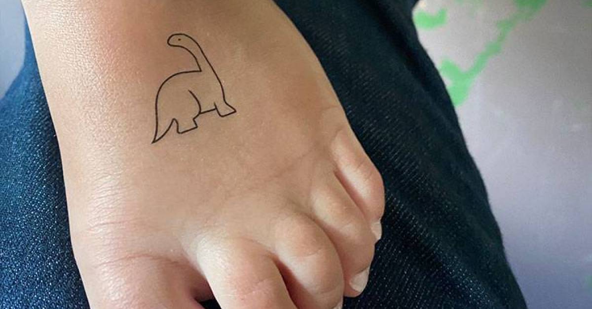 Minimalist diplodocus temporary tattoo, get it here