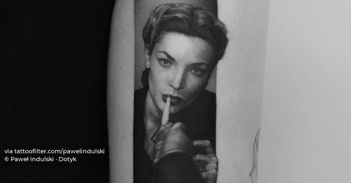 Irene Jansen (Dark Passage) - Lauren Bacall tattoo on