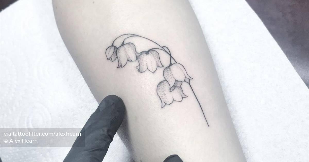 Fine line lily of the valley tattoo on the inner