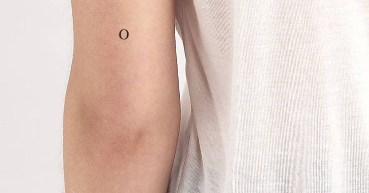 Serif capital O letter temporary tattoo, get it here