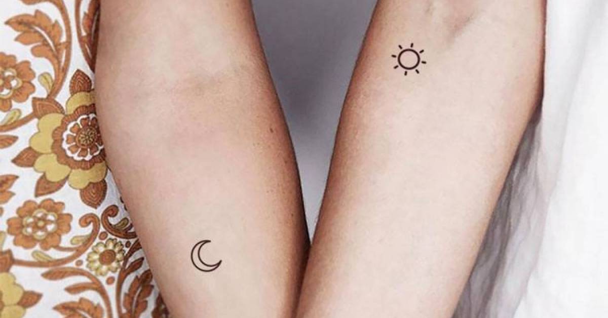 Matching moon and sun temporary tattoos, get them here