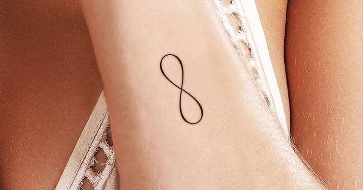 Small fine line infinity symbol temporary tattoo, get
