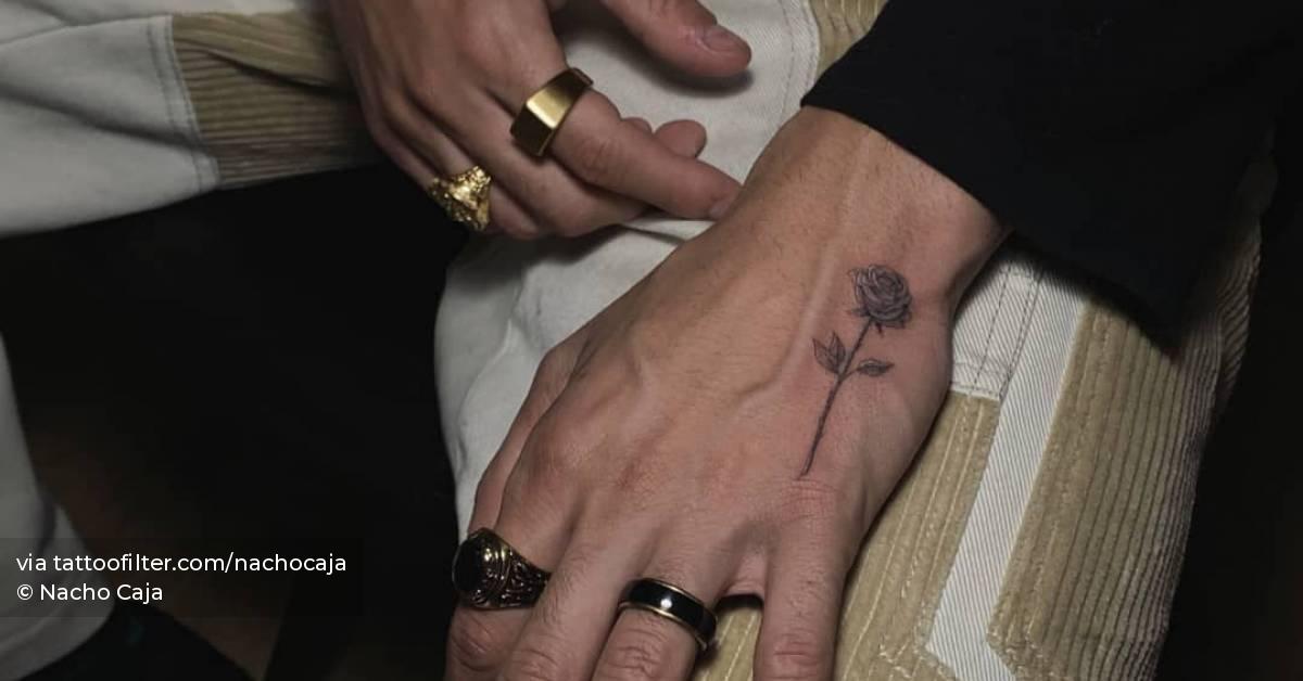 Micro-realistic rose tattoo done on Fabio