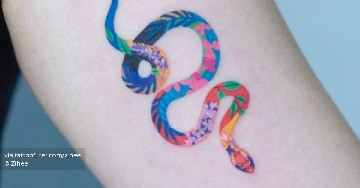 Original snake tattoo design done on the inner arm.