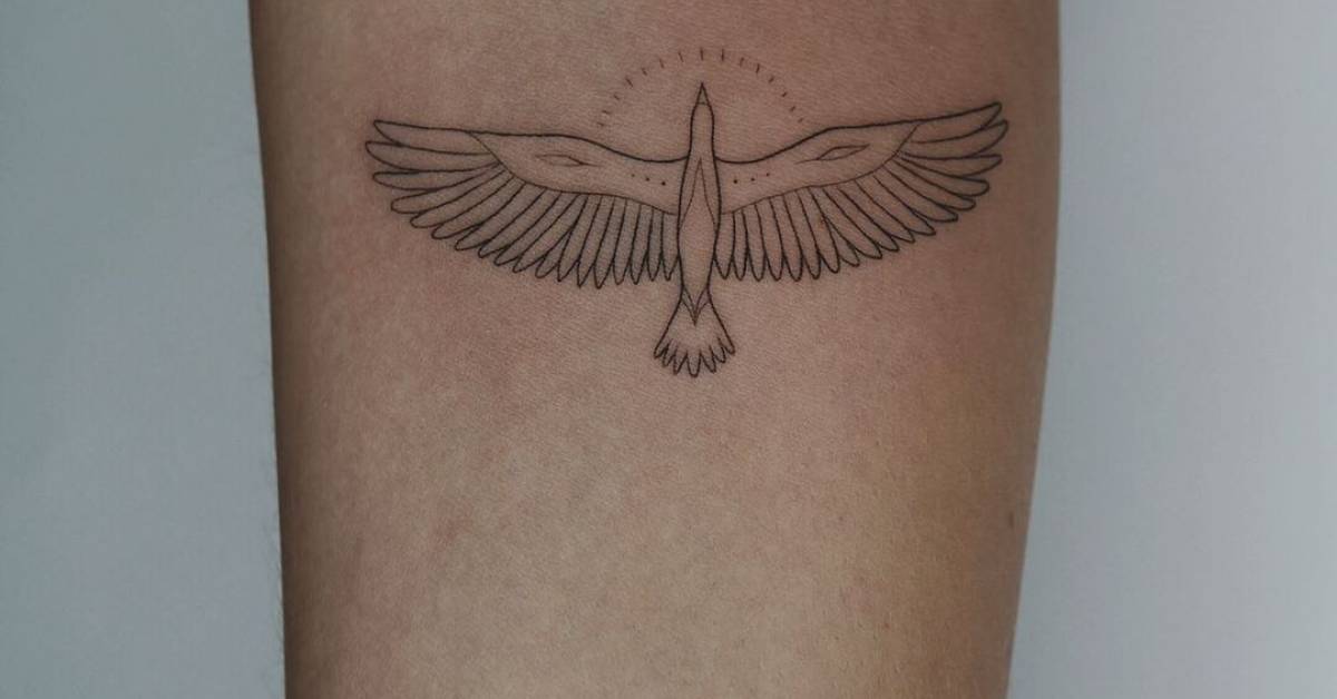 Fine line bird tattoo done on the inner forearm.