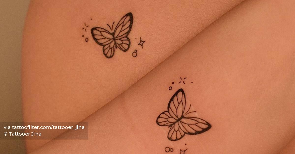 Matching butterfly tattoo for best friends.