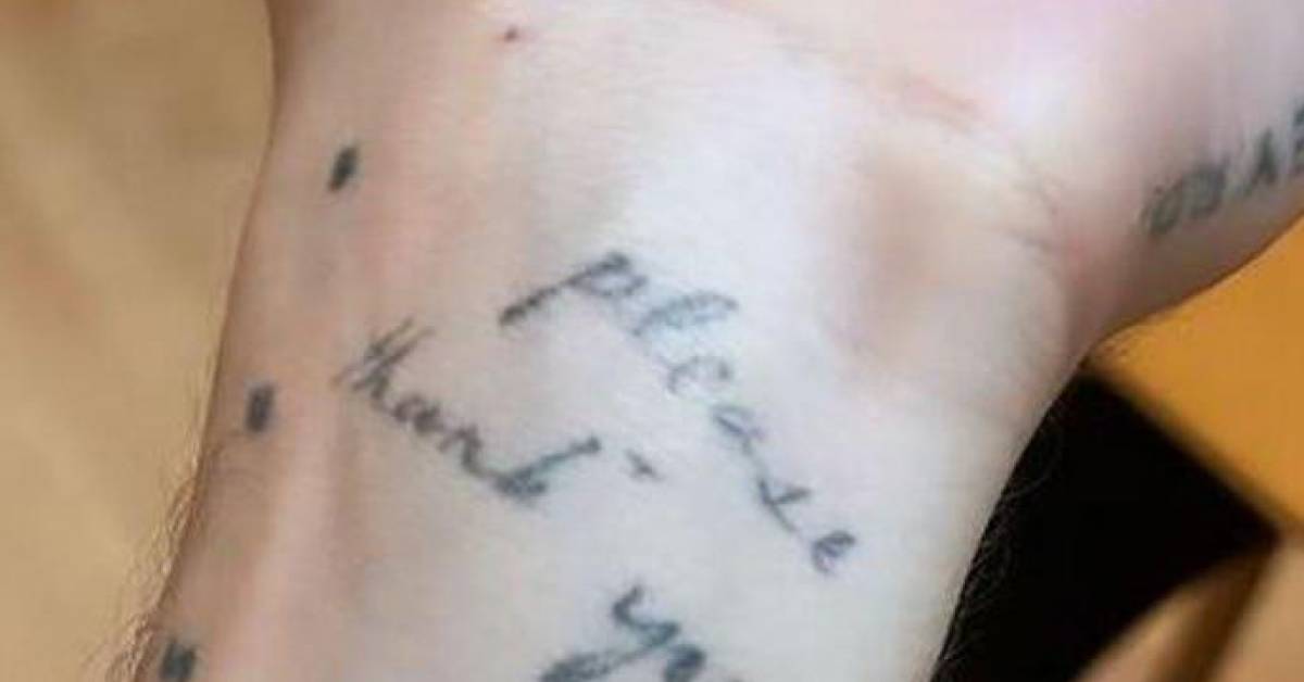 Words "Please" and "thank you" tattooed on Anwar