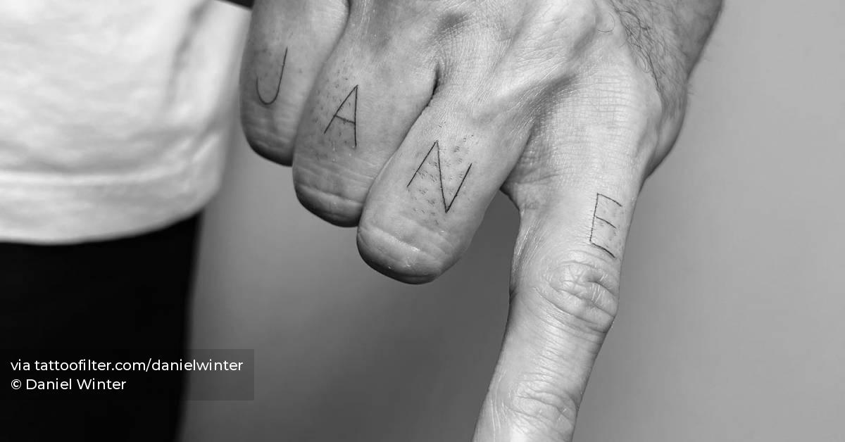 "Jane" lettering tattoo done on Taika Waititi's