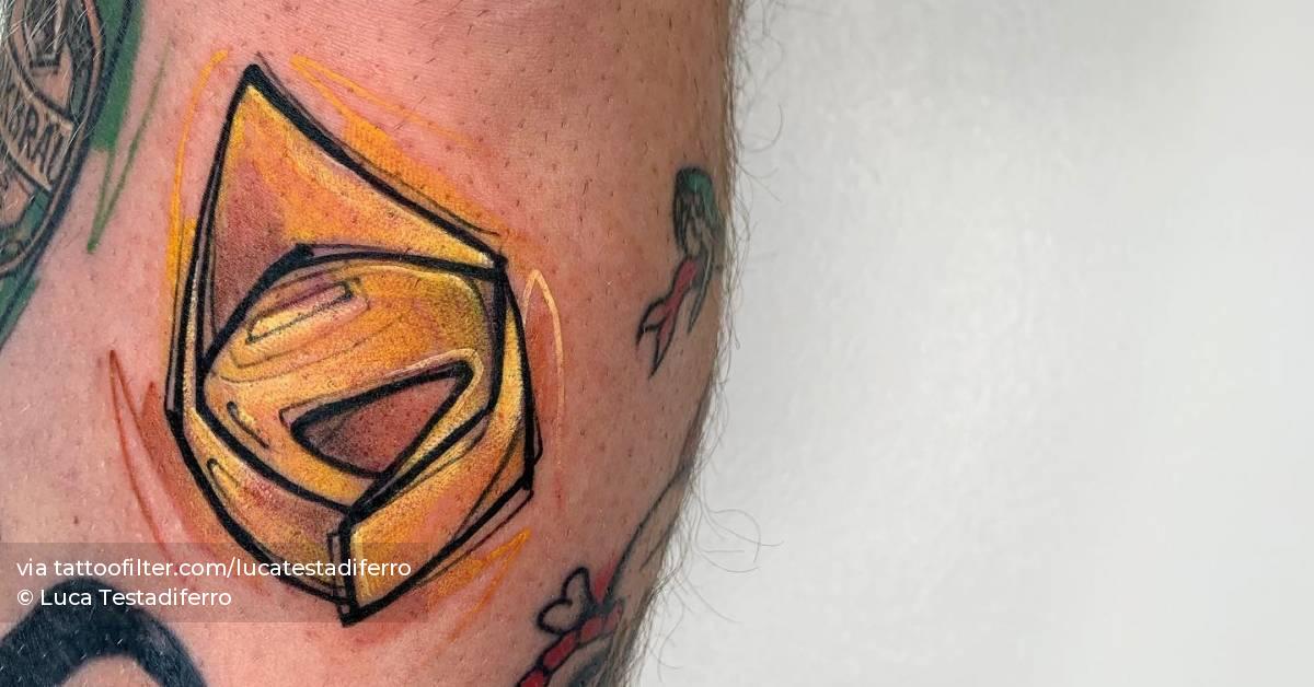 Pasta tattoo done on the calf.