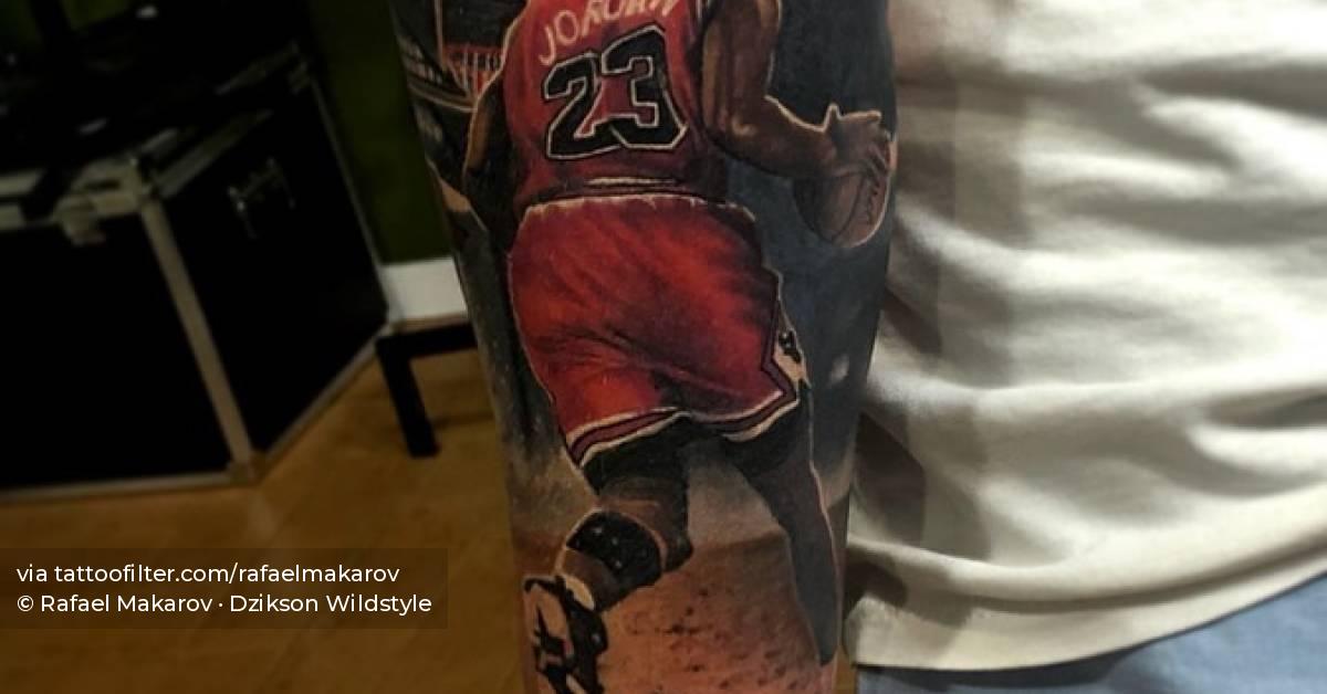 Realistic Michael Jordan tattoo done on the forearm.