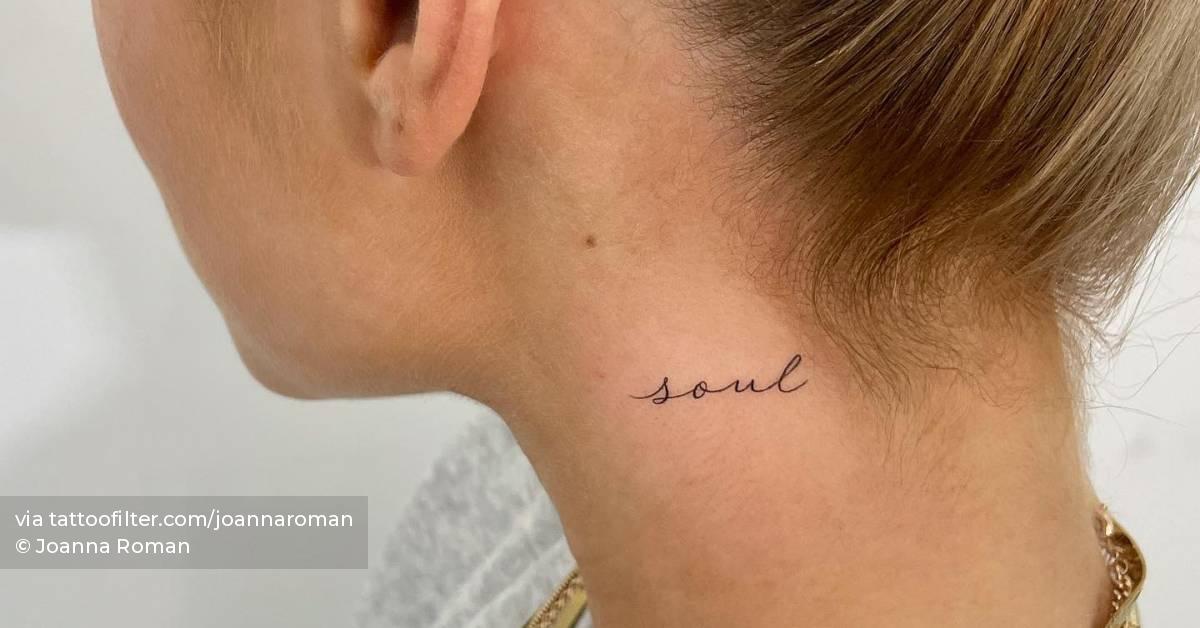 Tattoo of the word "soul" located on Briar Nolet's