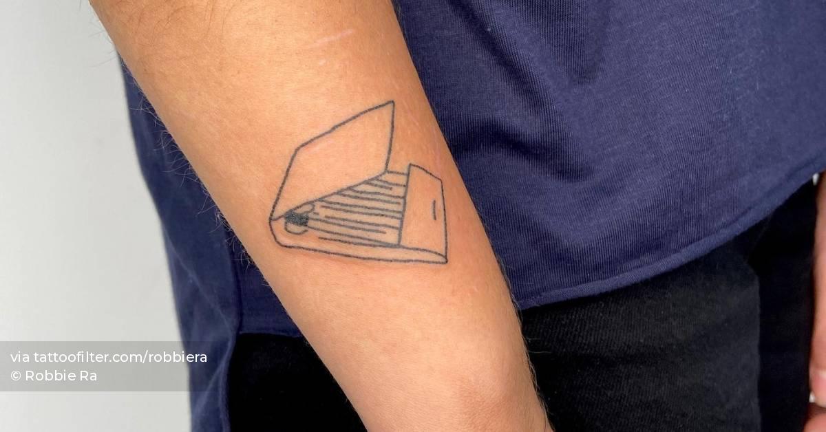 Hand poked matchsticks tattoo done on the forearm.