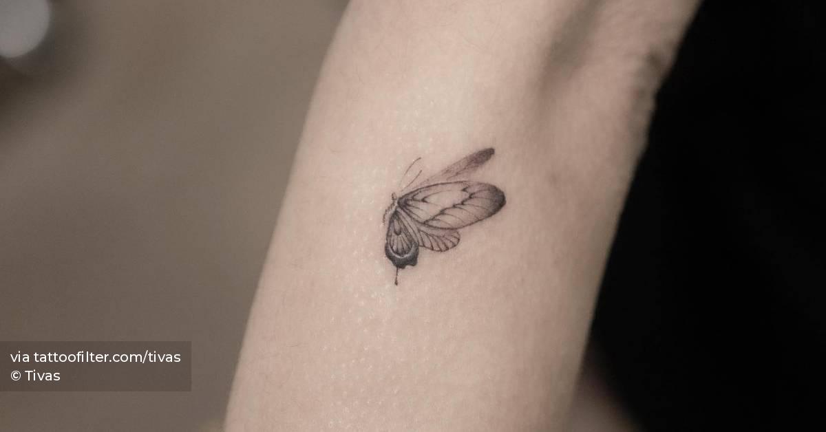 Micro-realistic butterfly tattoo done on the forearm.