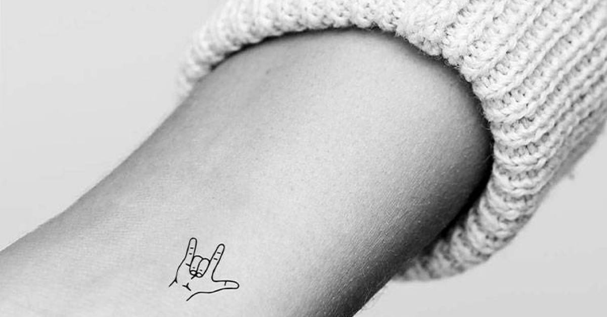 Fine line ILY sign temporary tattoo, get it here
