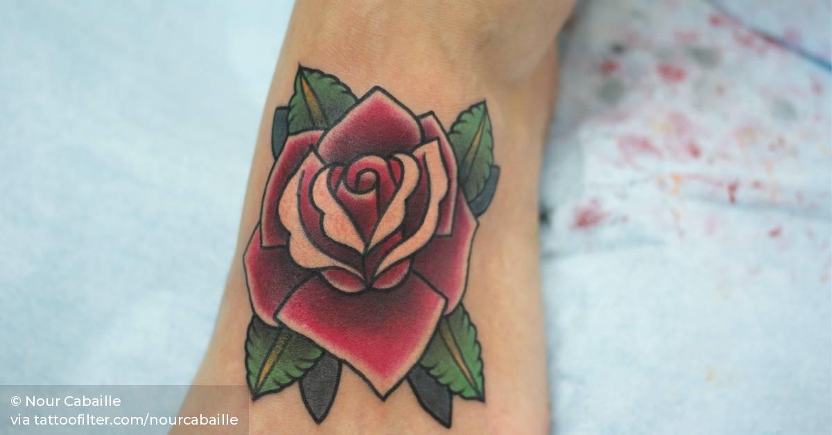 Classic rose tattoo