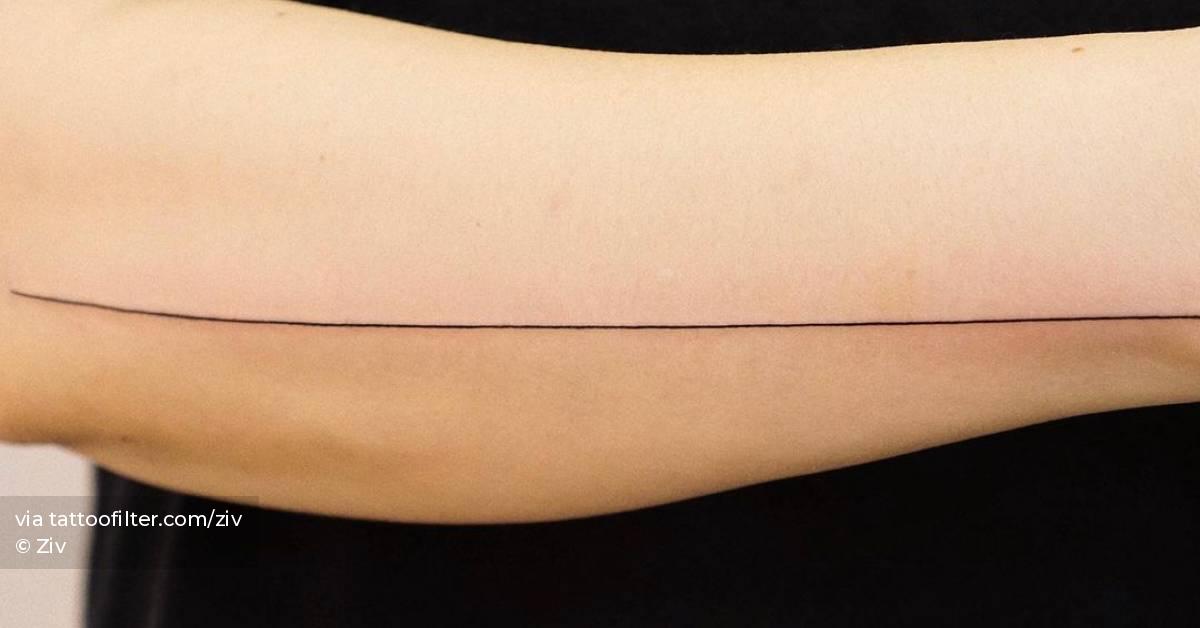 Simple line tattoo on the forearm