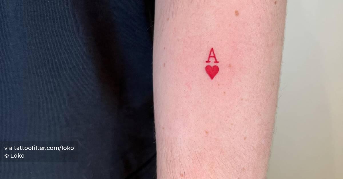 Minimalistic Ace Of Hearts Tattoo Done On The Forearm Minimalistic Ace Of Hearts Tattoo Done On The Forearm
