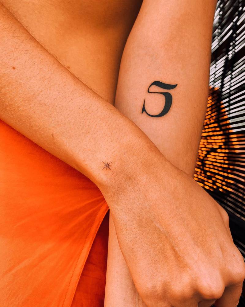 Number 5 Tattoo Located On The Inner Forearm Number 5 Tattoo Located On The Inner Forearm