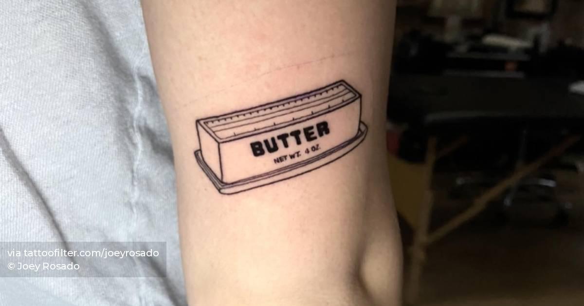 Butter tattoo done on the tricep.