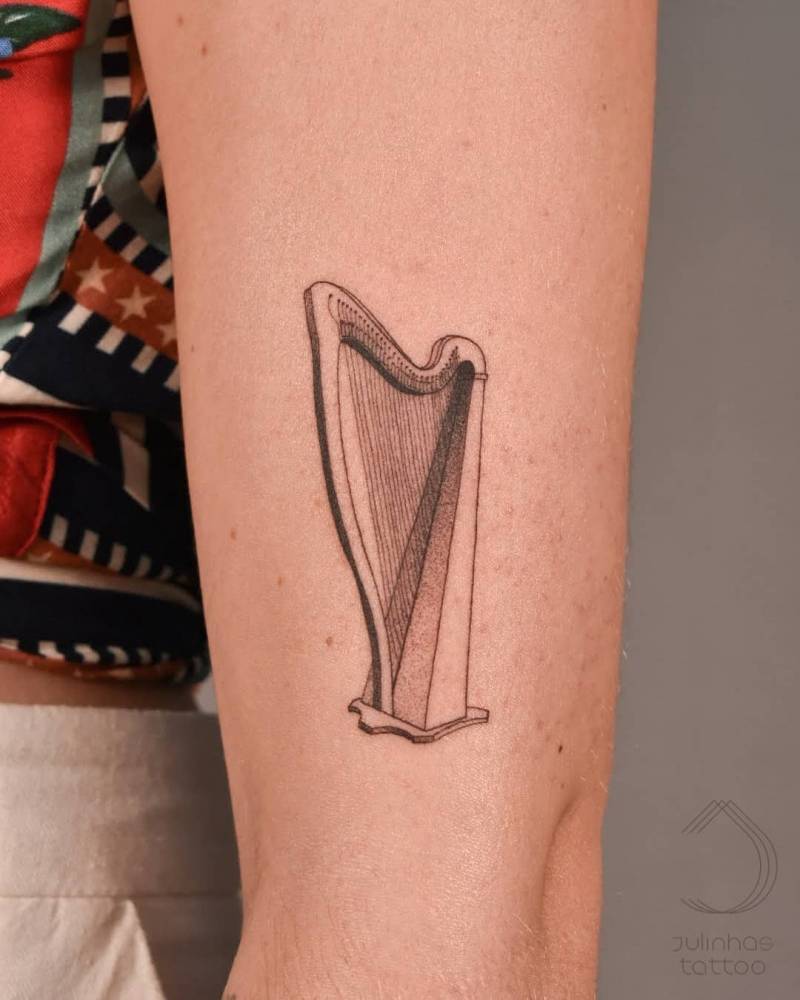 Celtic Harp Tattoo Bronctattooaus