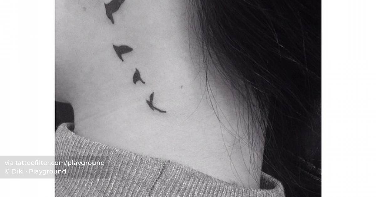 Birds Tattoo On Neck