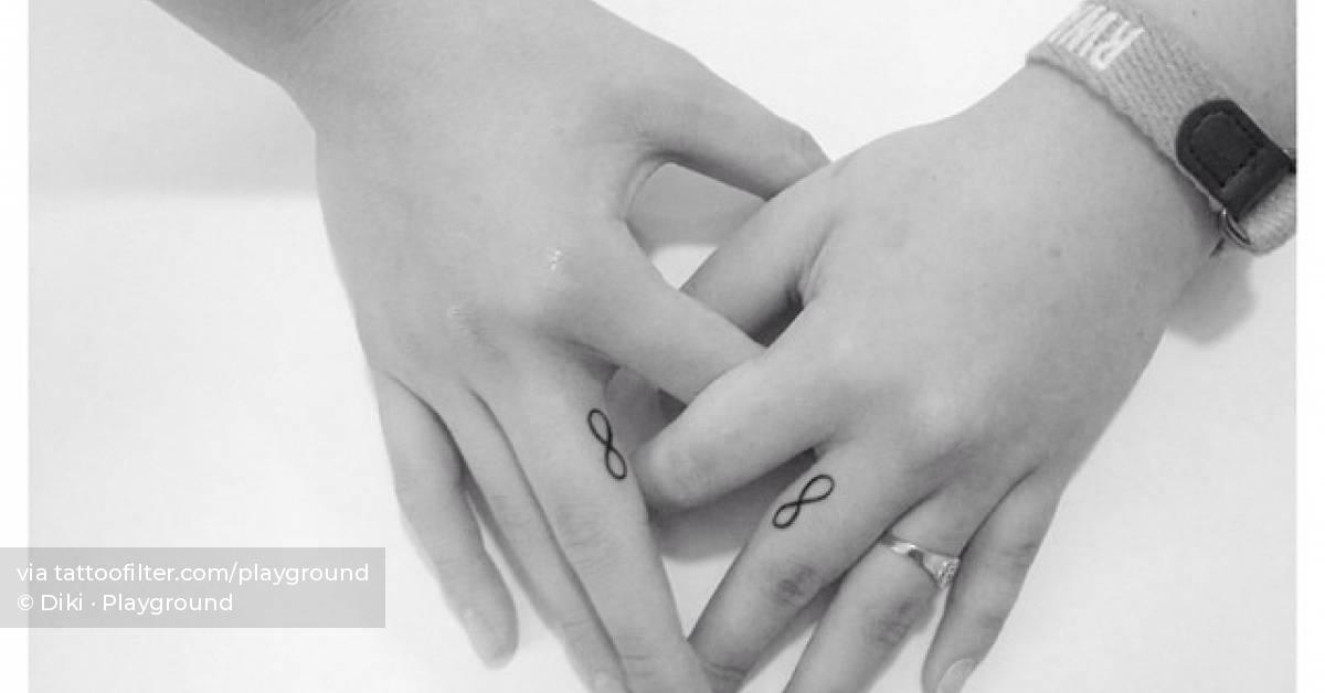 Matching minimalistic infinity symbol tattoo for best
